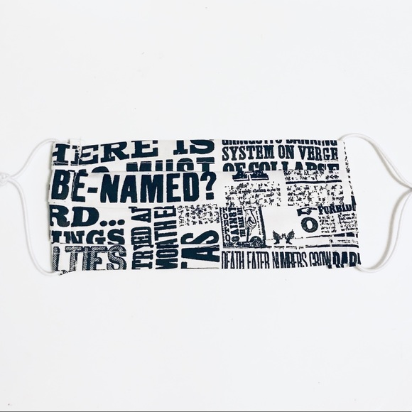 Accessories | Potter Head Newspaper Reusable Cloth Mask | Poshmark